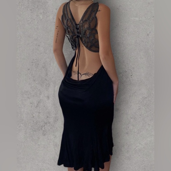 Betsey Johnson | Dresses | Soldmiss Sixty Vintage Black Backless ...